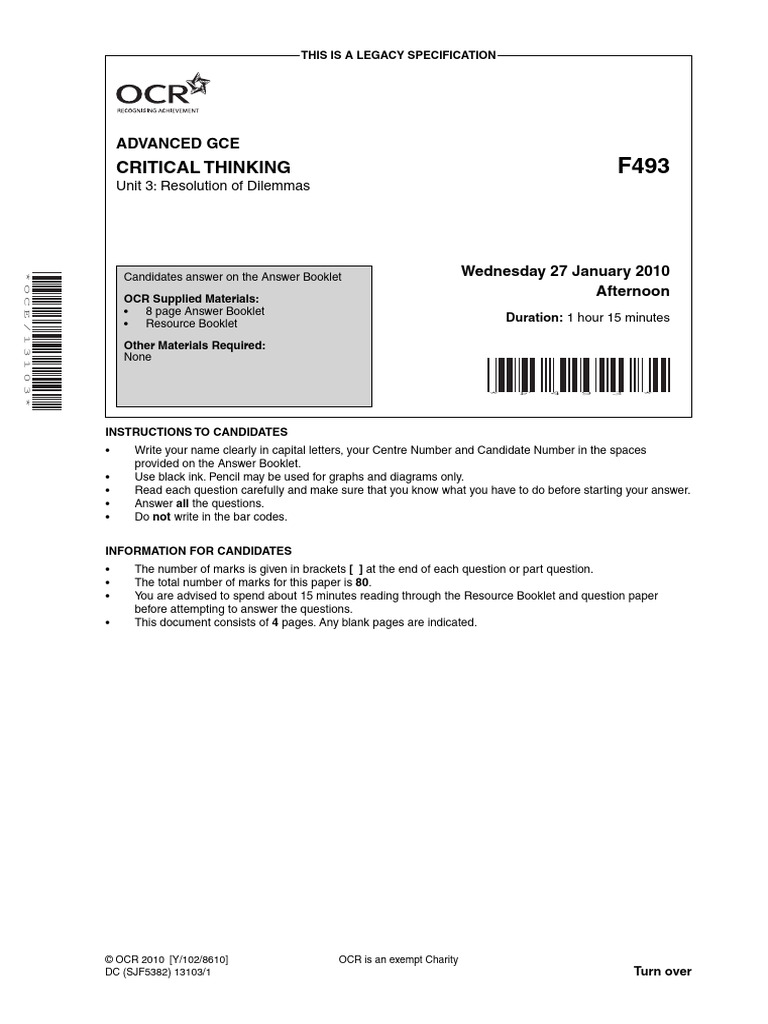 F493 Legacy Question Paper Jan 10 | PDF | Organ Donation