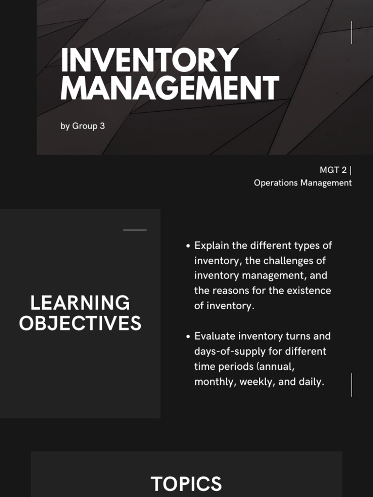 Inventory Management PDF | PDF | Inventory | Production And Manufacturing