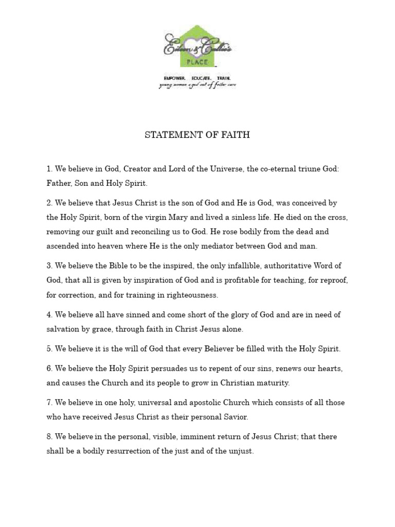 Core Christian Beliefs Statement | PDF
