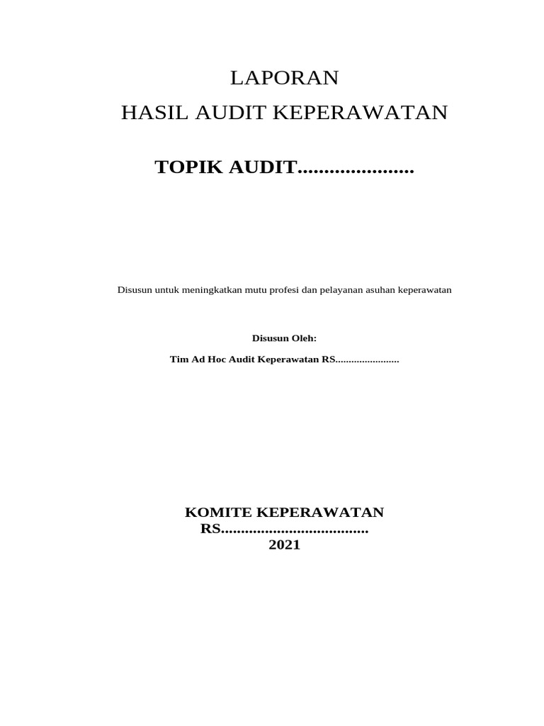 Form Laporan Hasil Audit (Lembar Kerja Peserta) | PDF