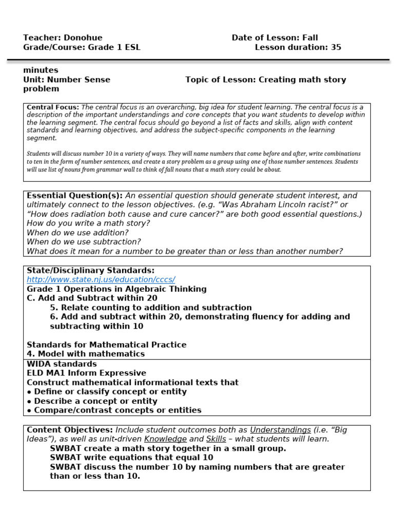 Number of The Day Lesson Plan | PDF | Concept | Mathematics