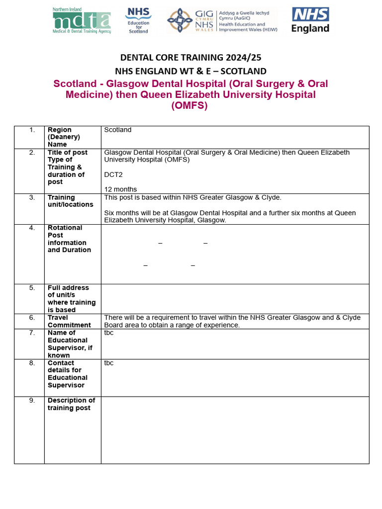 dct2 Glasgow Dental Hospital Oral Surgery Oral Medicine Then Qeuh Omfs | PDF | Oral And ...
