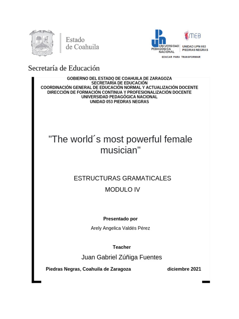 The world´s most powerful female musician | PDF The world´s most powerful female musician | PDF