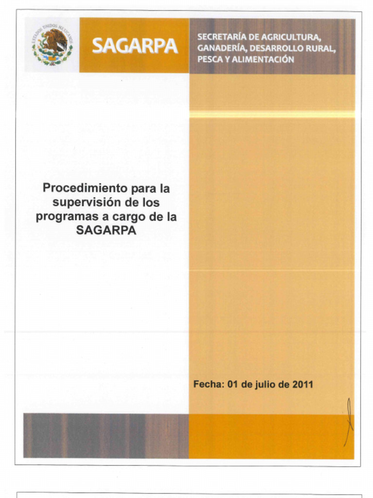 PROC para La Supervisión de Los Programas A Cargo de La SAGARPA 11 | PDF