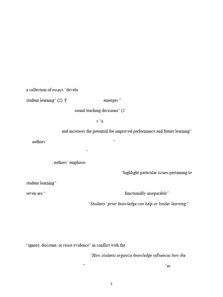 How Learning Works Seven Research Based | PDF | Motivational | Motivation