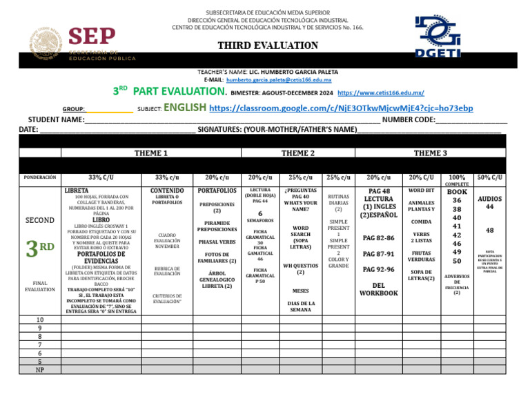 Evaluation-S Rubric 3RD Moment | PDF