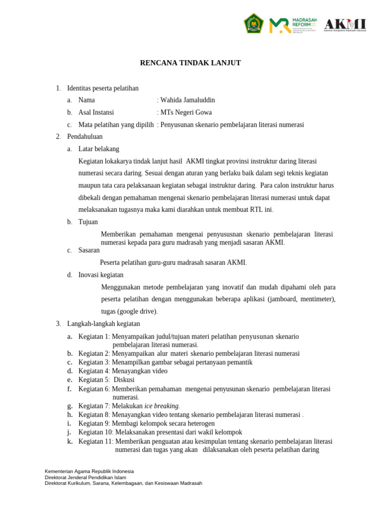 FORMAT RTL 2024 | PDF