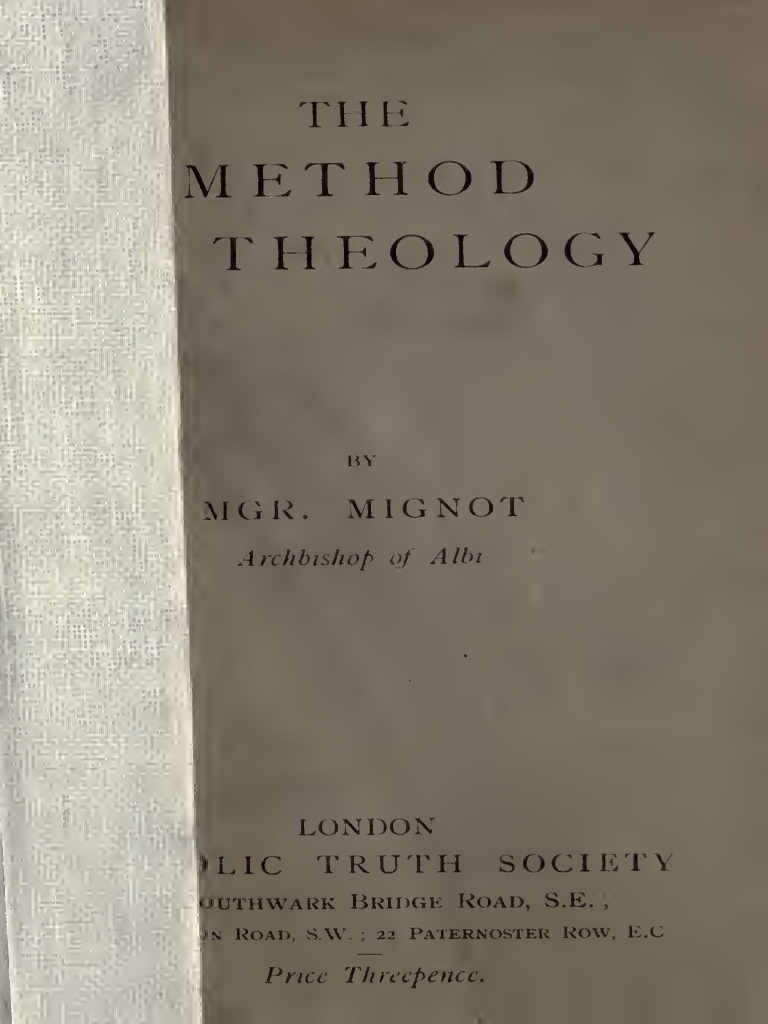 Method of Theology | PDF | Theology | Science