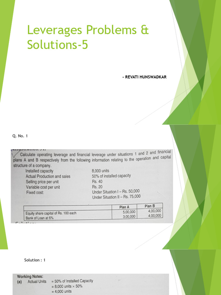 Leverages Problems & Solutions 5 | PDF