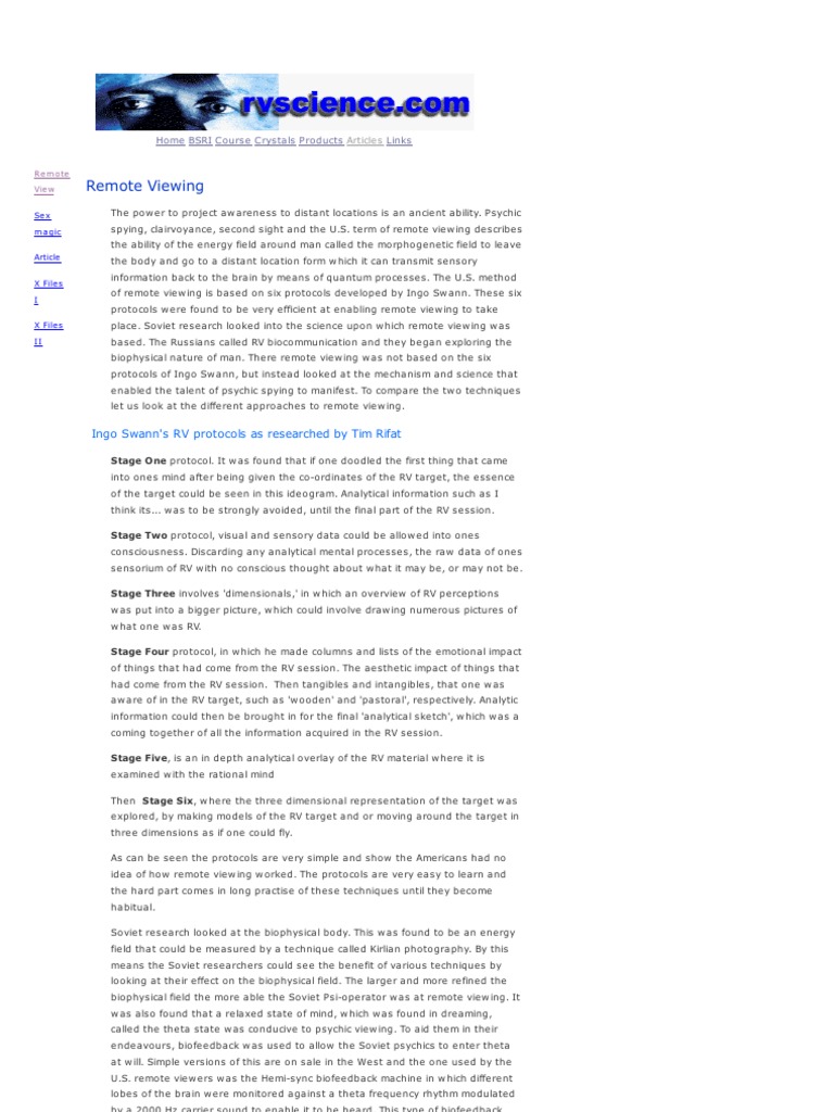 Remote Viewing - Part 1 | PDF | Perception | Consciousness