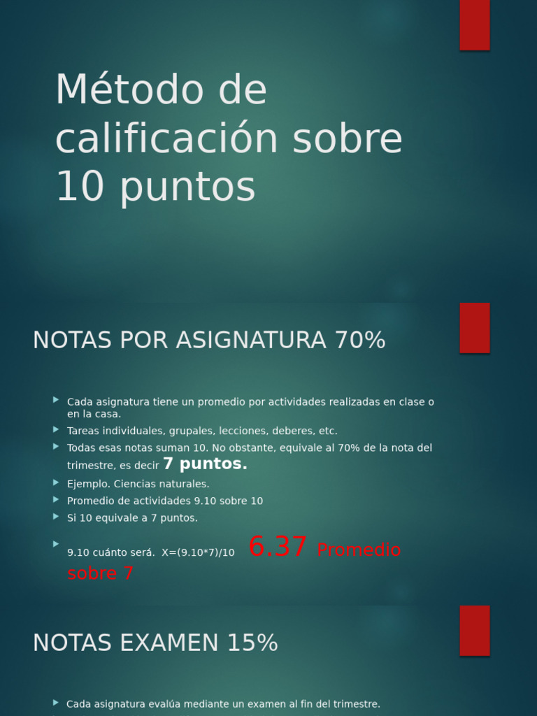 1733490388.0781026 Metodo de Calificacion Sobre 10 Puntos | PDF
