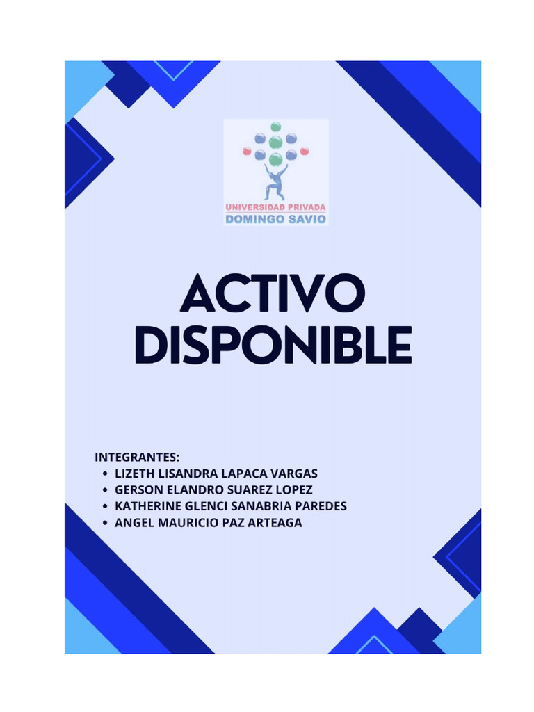 Definición de Activo Disponible en Contabilidad | PDF | Contabilidad ...