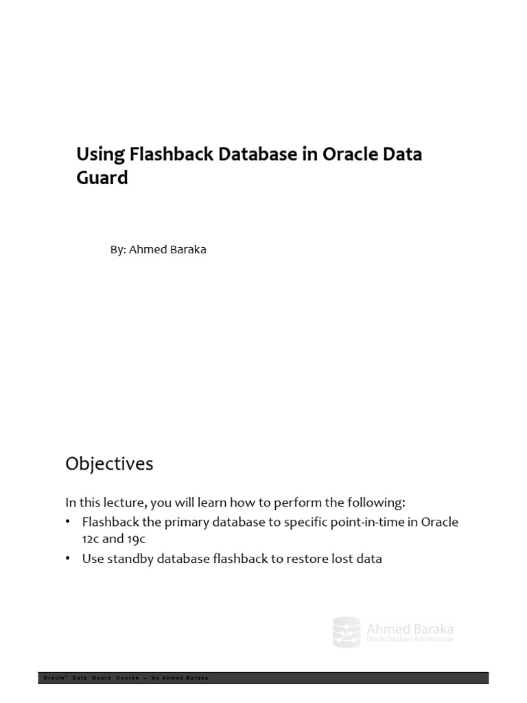 Using Flashback Database in Oracle Data Guard | PDF | Database Transaction | Databases