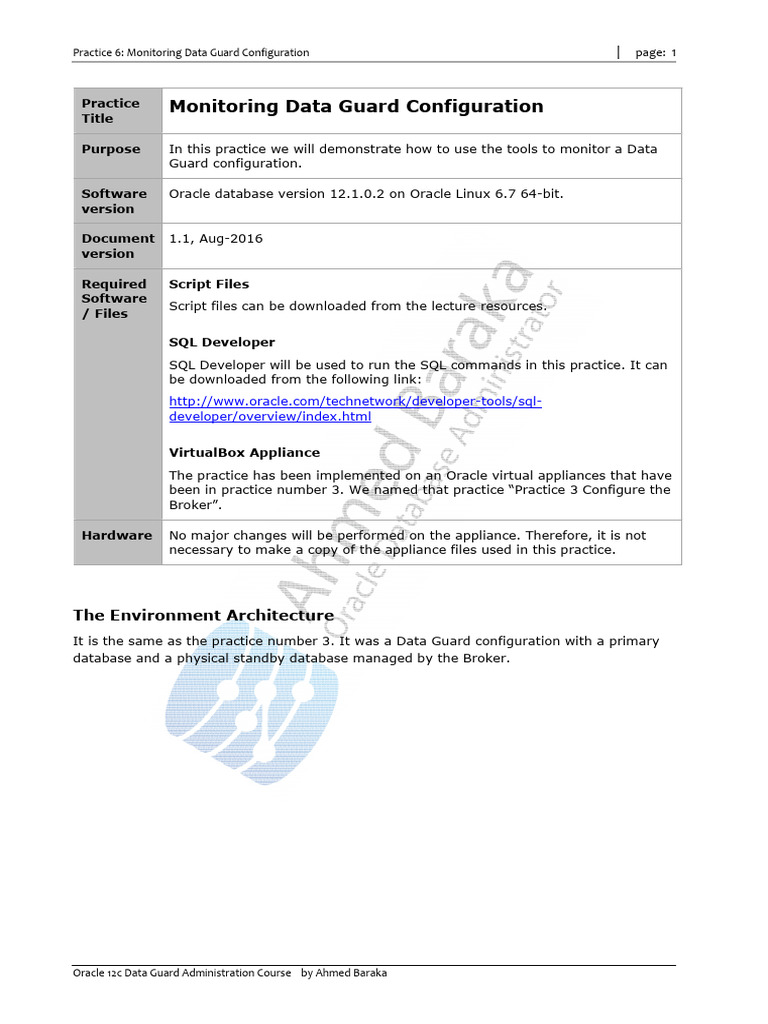 Practice 6 Monitoring Data Guard Configuration Pdf Databases Microsoft Sql Server