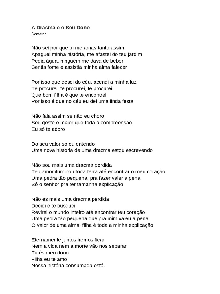 A Dracma e o Seu Dono | PDF