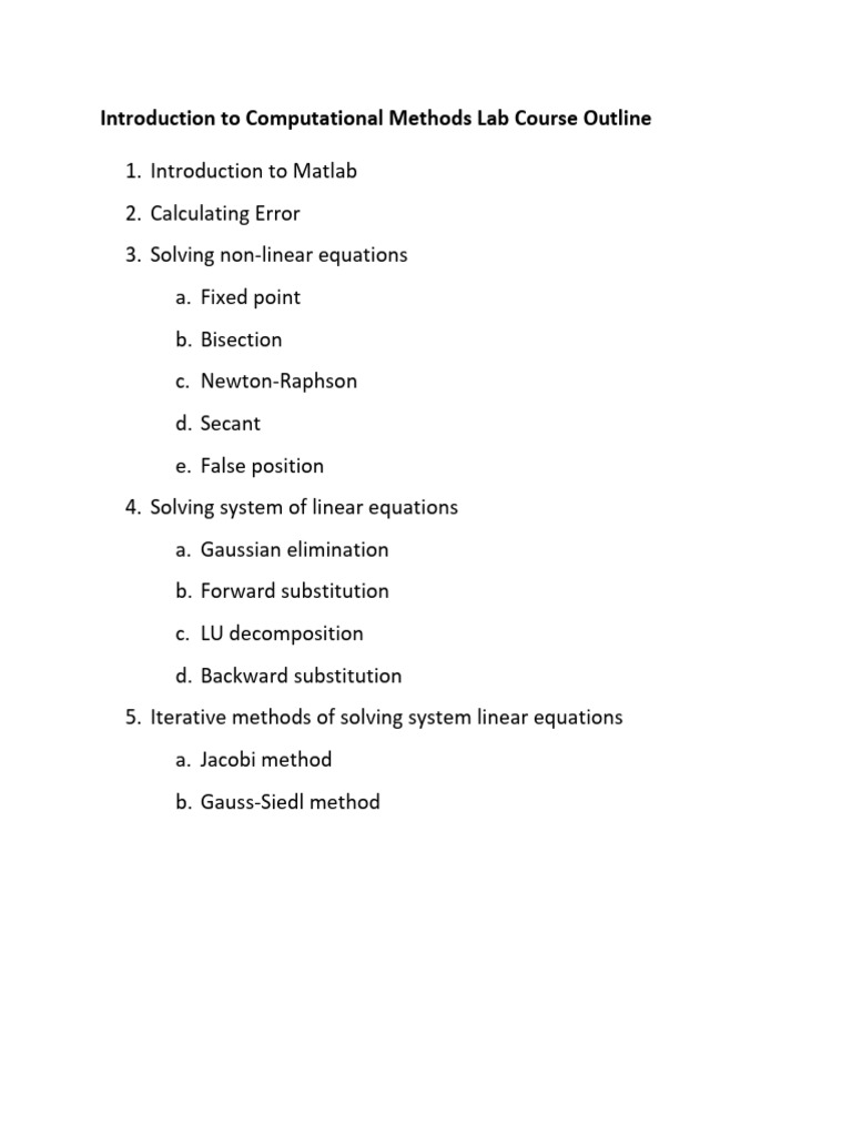 Lab Course Outline | PDF