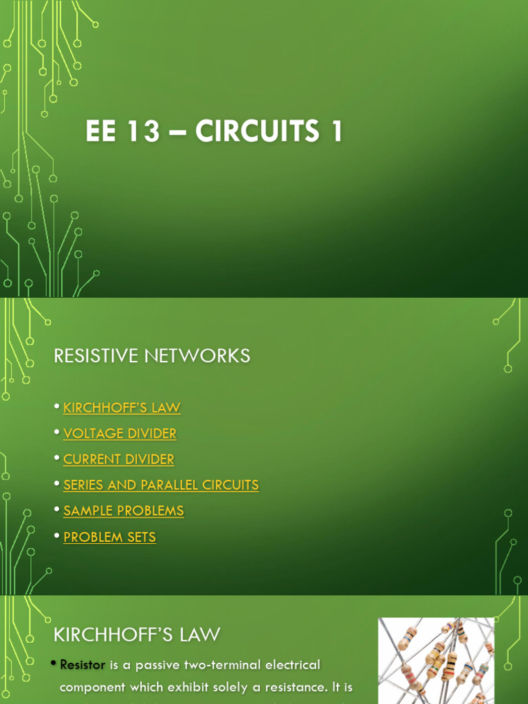 EE 13 - CIRCUITS 1 - Chapter 3 | PDF | Electrical Network | Electrical ...