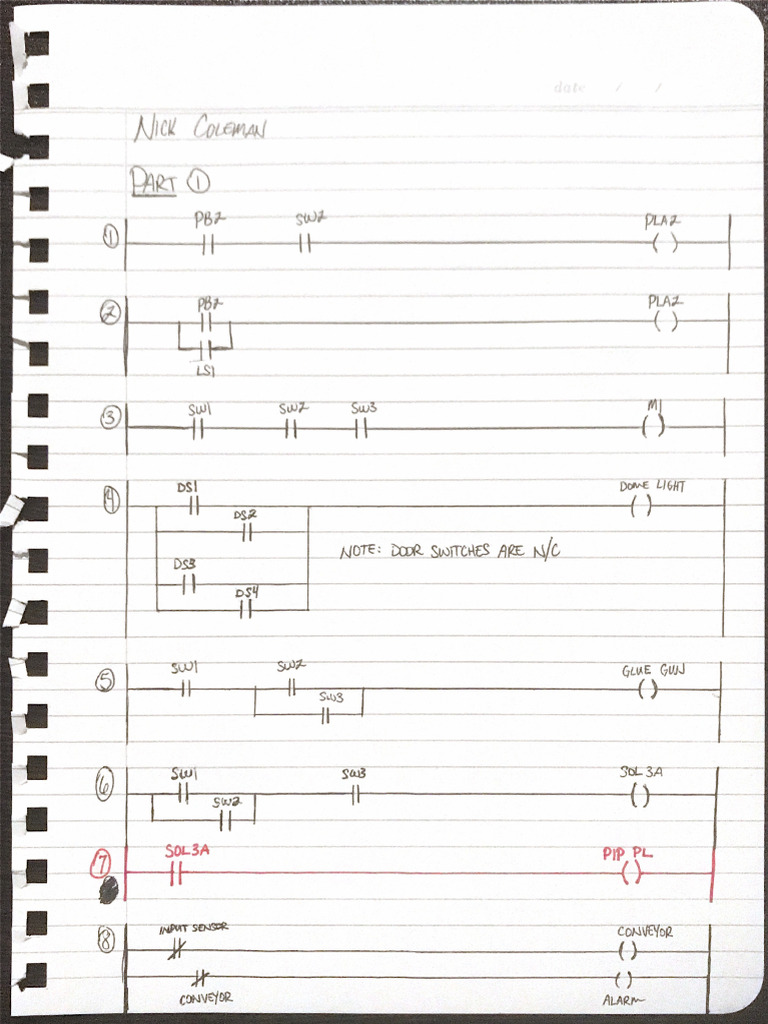 Assignment 1 - PLC logic worksheet | PDF