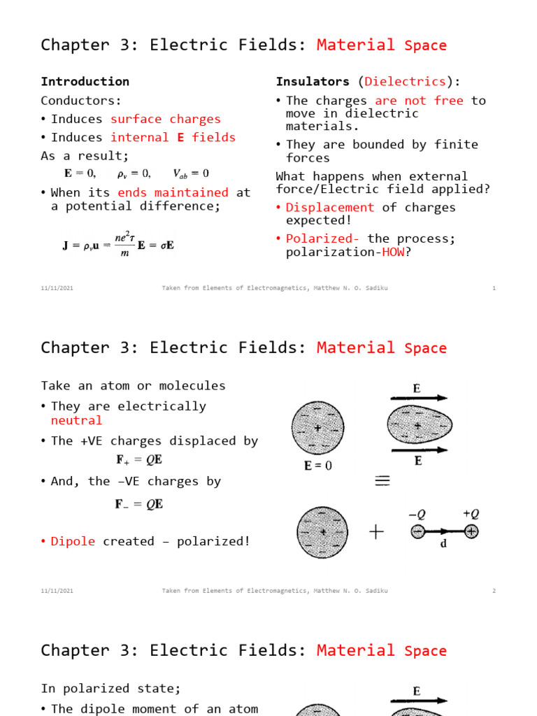 Lec-7 Polarization in Dielectrics | PDF | Dielectric | Chemical Polarity