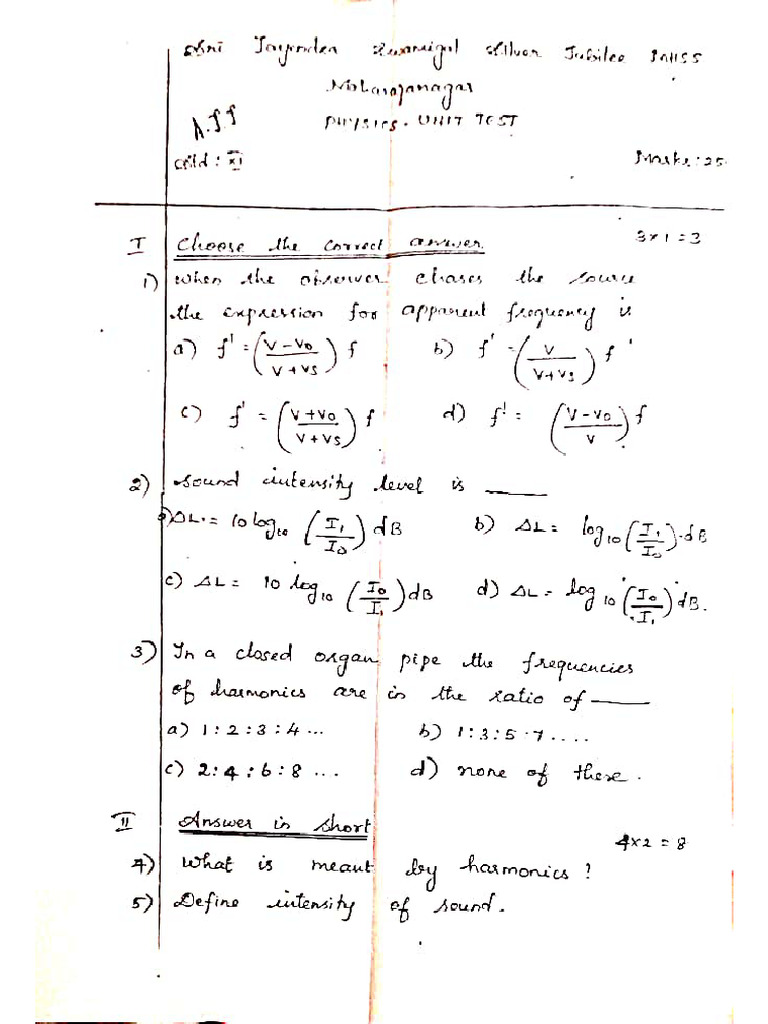 Xi Physics Question | PDF