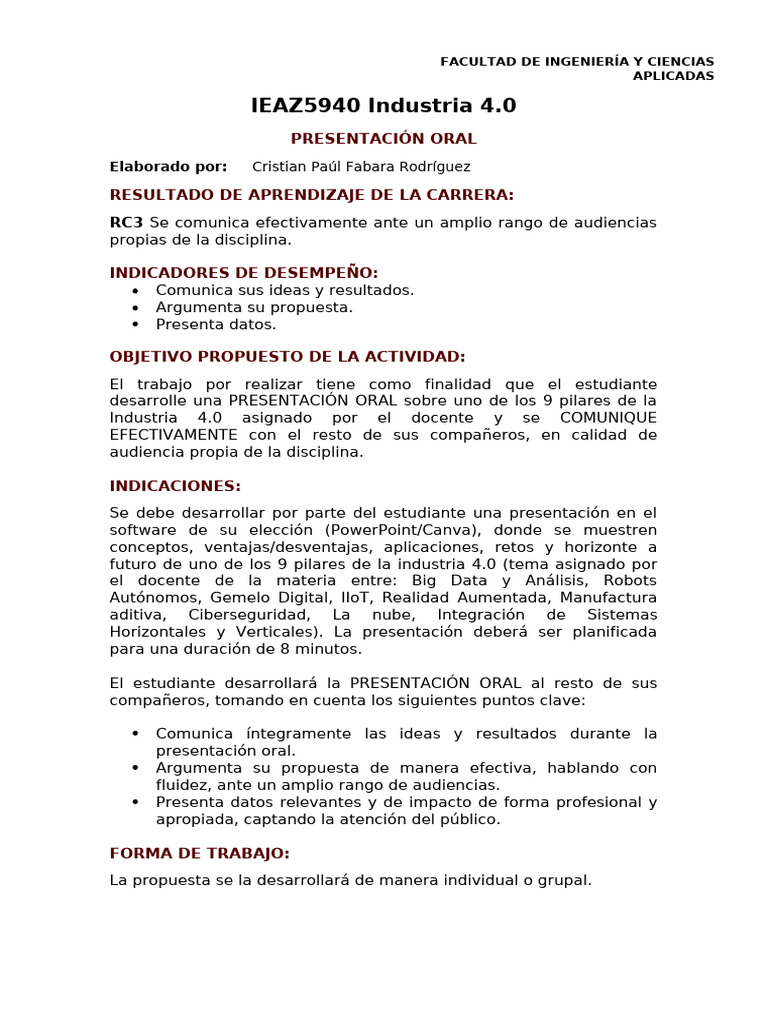 Consigna Assesment IEAZ 5940 2025 10 RC3 | PDF | Informática