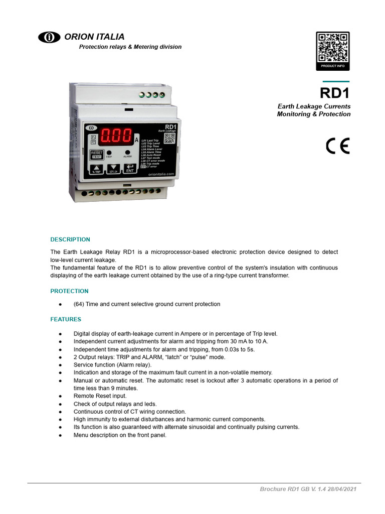 RD1_Brochure_GB | PDF | Relay | Transformer