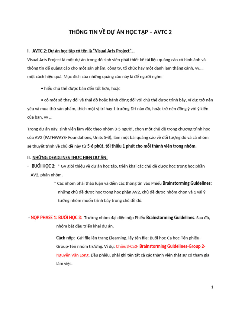 1. Av2-Thông Tin Quan Trọng Về Visual Arts Project-09-2024 | PDF