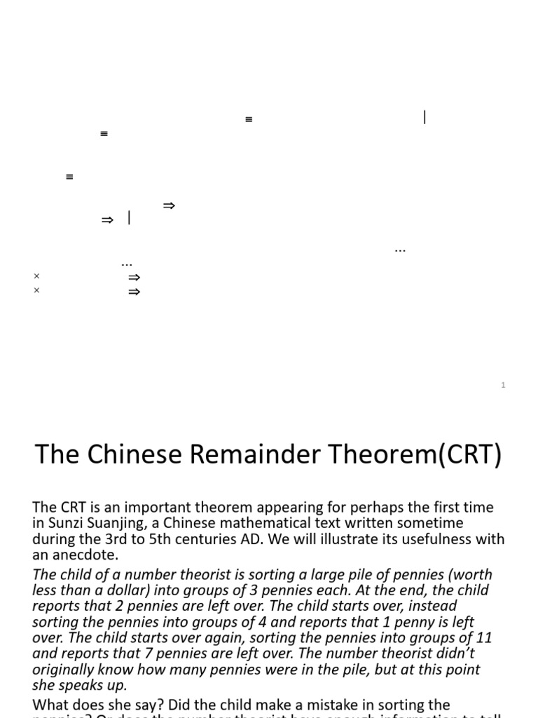 Chinese-remainder-theorem | PDF | Ring Theory | Arithmetic