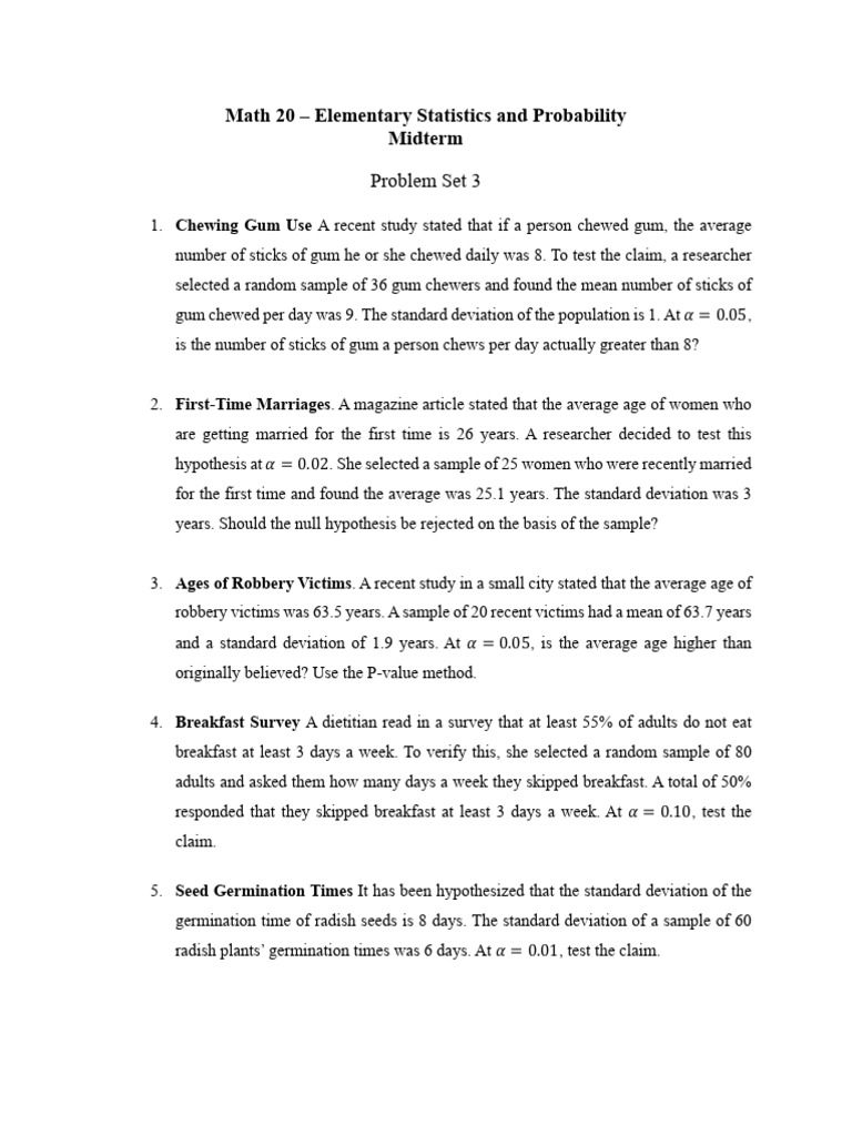 Midterm Problem Set 3 | PDF