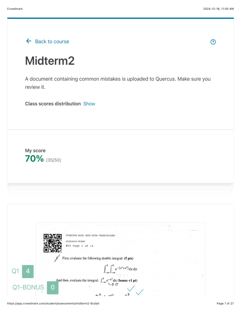 Crowdmark Midtemr 2 | PDF | Mathematics | Mathematical Analysis