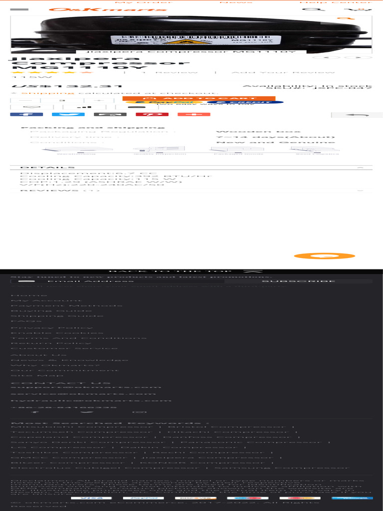 Jiaxipera Compressor MG1110Y - Jiaxipera Compressor - Compressor - Okmarts Supply | PDF