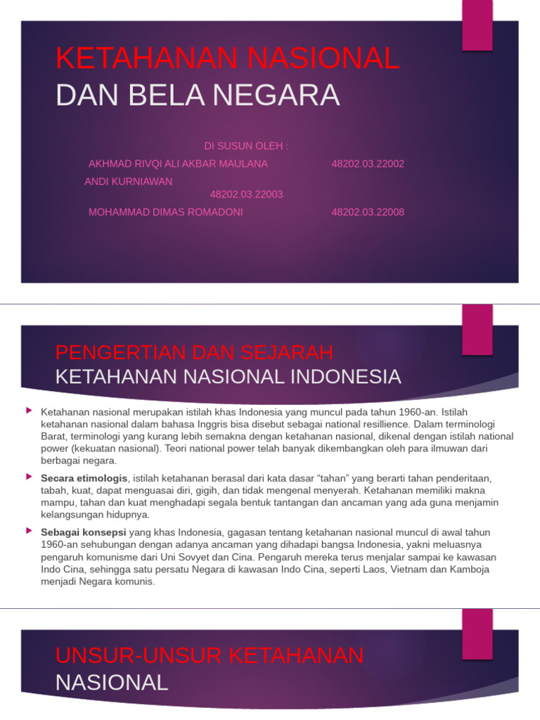Tugas Ketahanan Nasional Dan Bela Negara | PDF
