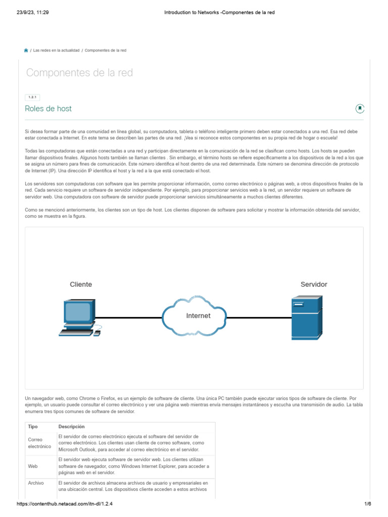 Introduction To Networks - Componentes de La Red | PDF | Red de ...