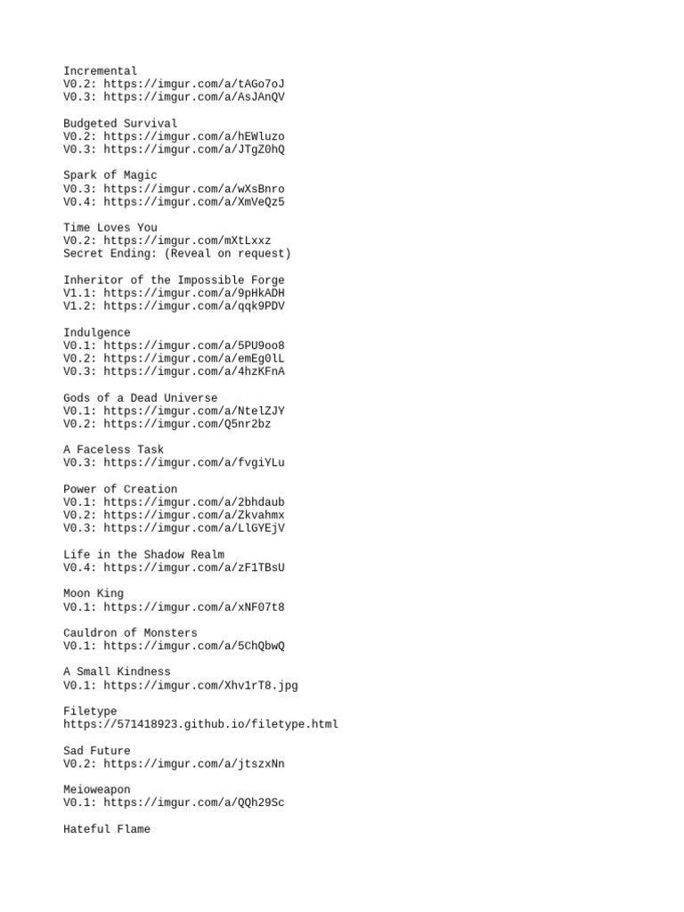 CYOA Document Index and Links | PDF