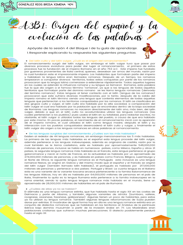 Origen y evolución de las lenguas romances | PDF | latín | Lengua española