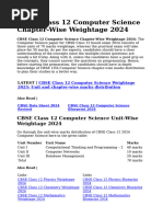 Maharashtra HSC MATHS Chapter-Wise Weightage 2024 | PDF | Mathematics ...