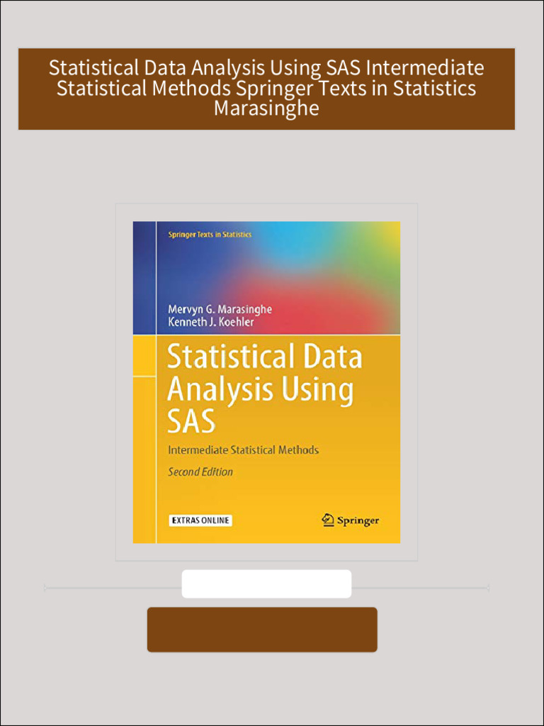 Instant Download Statistical Data Analysis Using SAS Intermediate ...