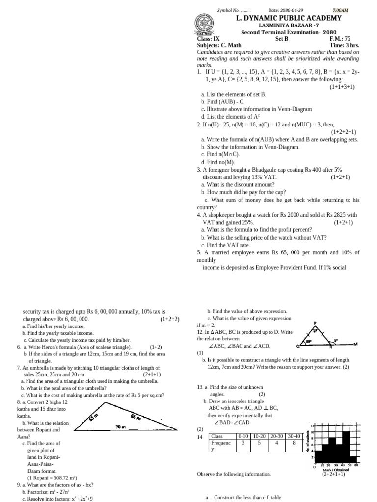 C Math 9 | PDF | Triangle | Taxes