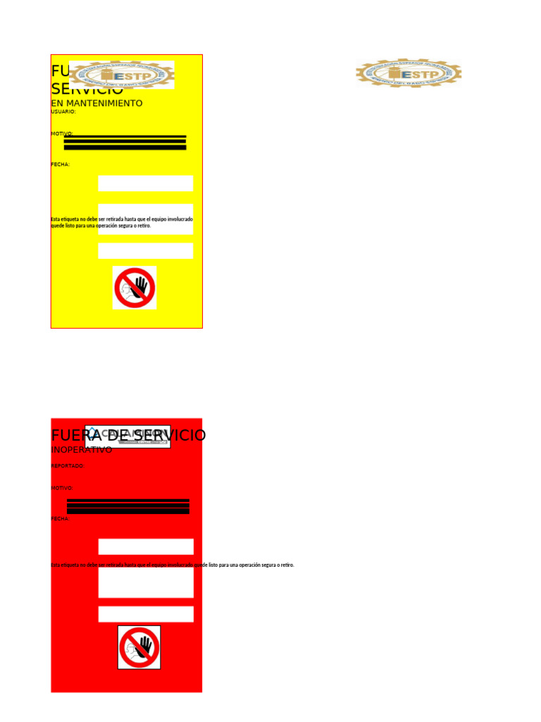 Tarjeta de Bloqueo | PDF