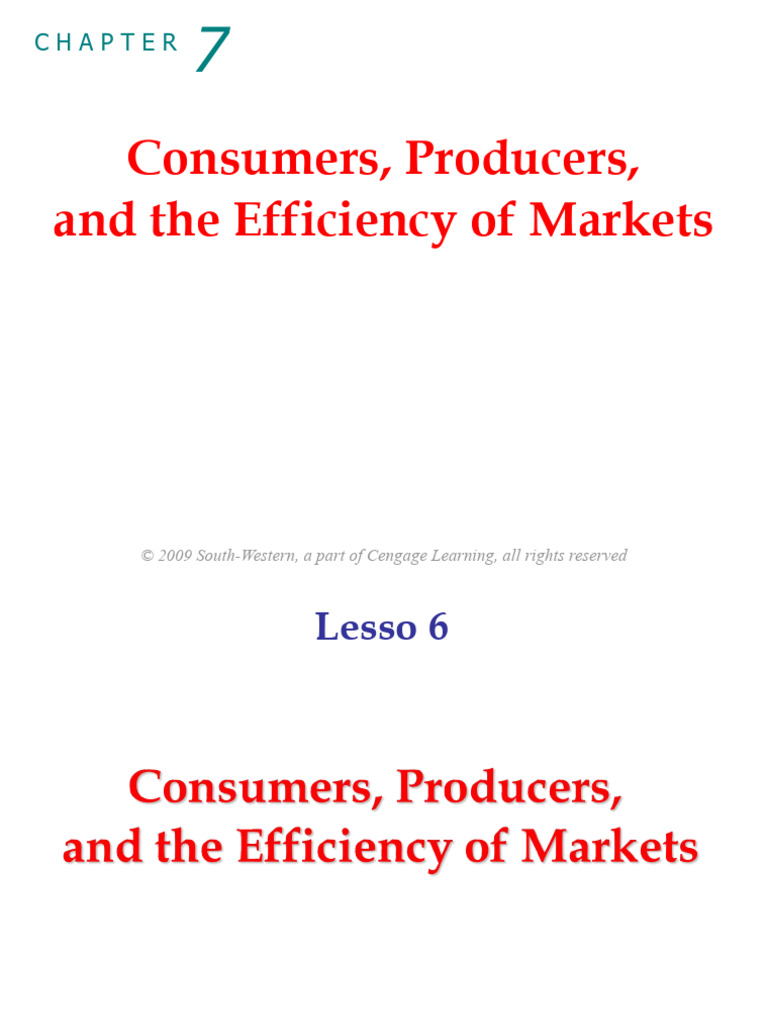 Lesson 6 Consumers - Producers and The Efficiency of Markets | PDF ...