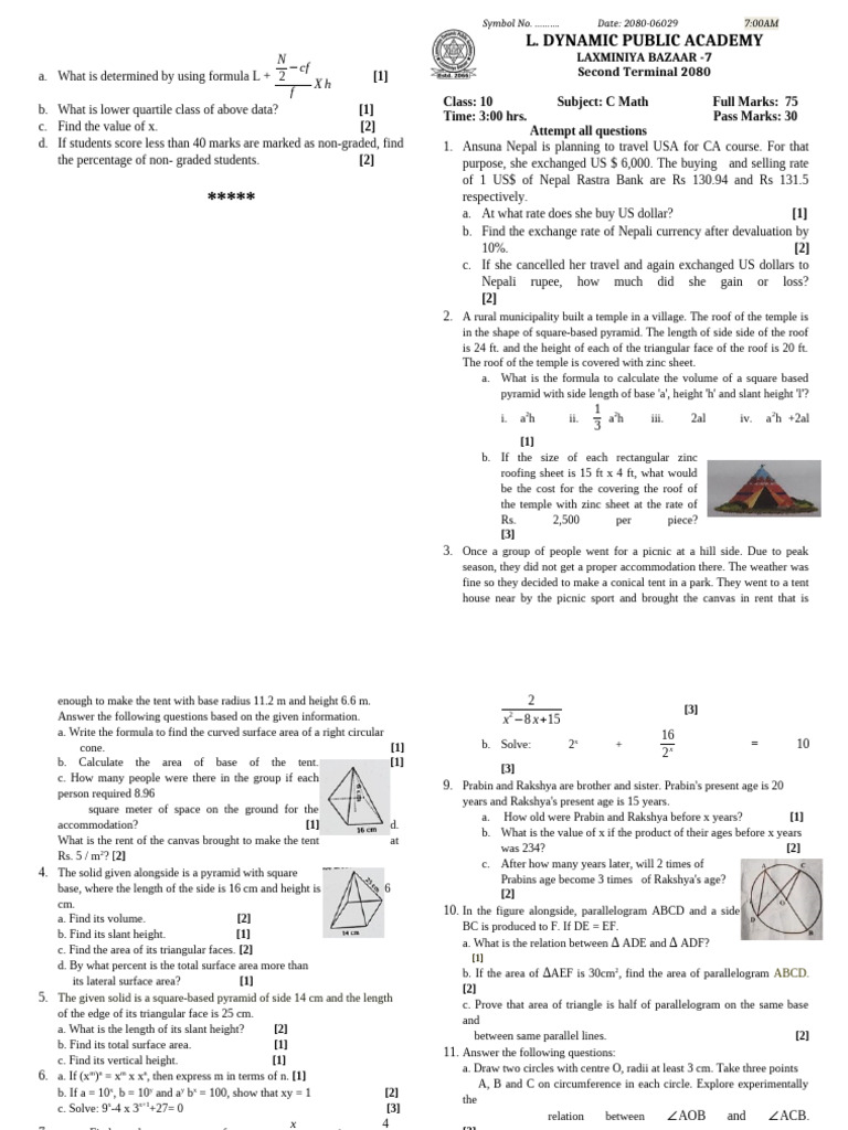 Class 10 c math | PDF | Area | Euclidean Geometry