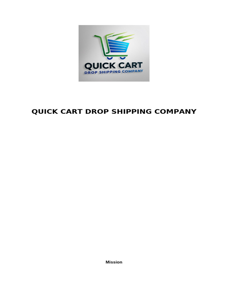 Quick Cart Drop Shipping Business Plan | PDF | Marketing | Digital ...