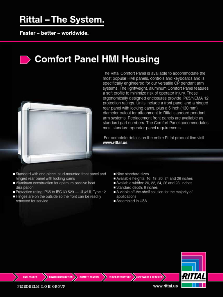 Rittal_Sales_Sheet_Comfort_Panel_HMI_Housing_5_3038 | PDF | Inch