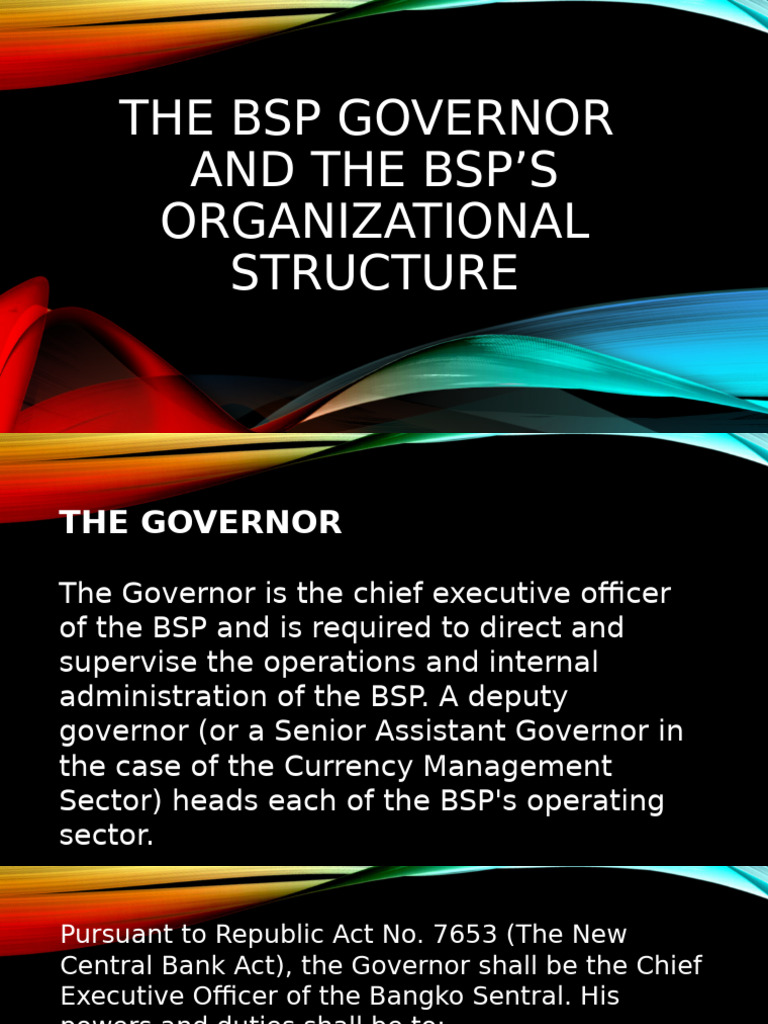 BSP Governor's Role & Structure | PDF
