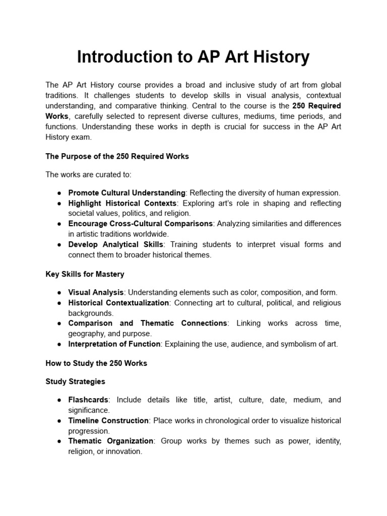 AP Art History- 250 Required Works you must know | PDF | Ancient Egypt ...