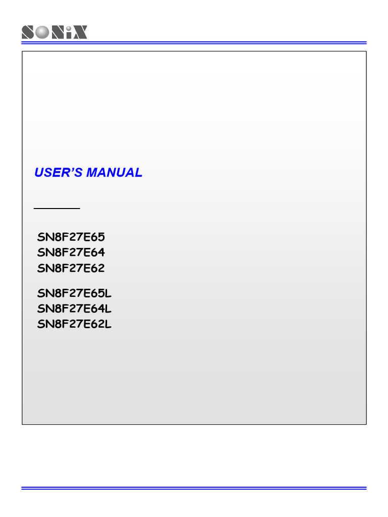 SN8F27E60-Sonix | PDF | Analog To Digital Converter | Microcontroller