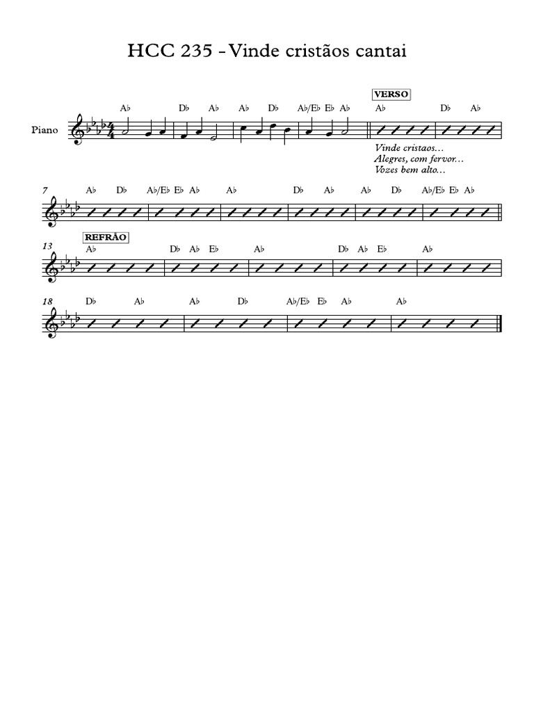 HCC 235 - Vinde Cristãos Cantai | PDF