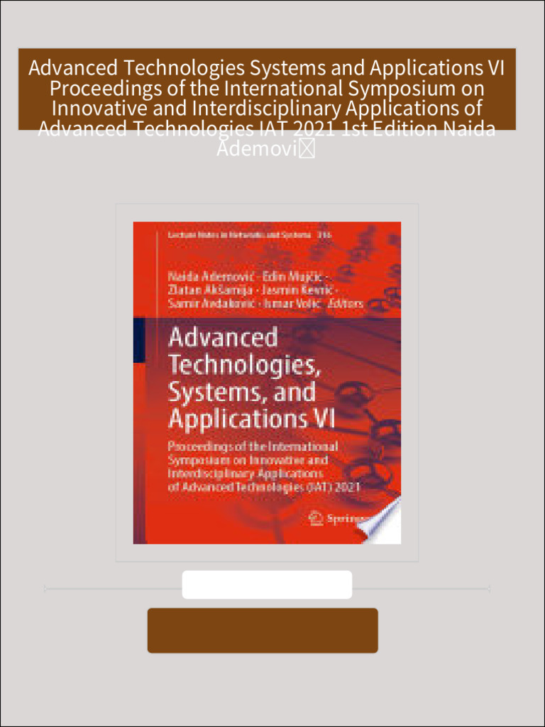 Complete Download Advanced Technologies Systems and Applications VI ...