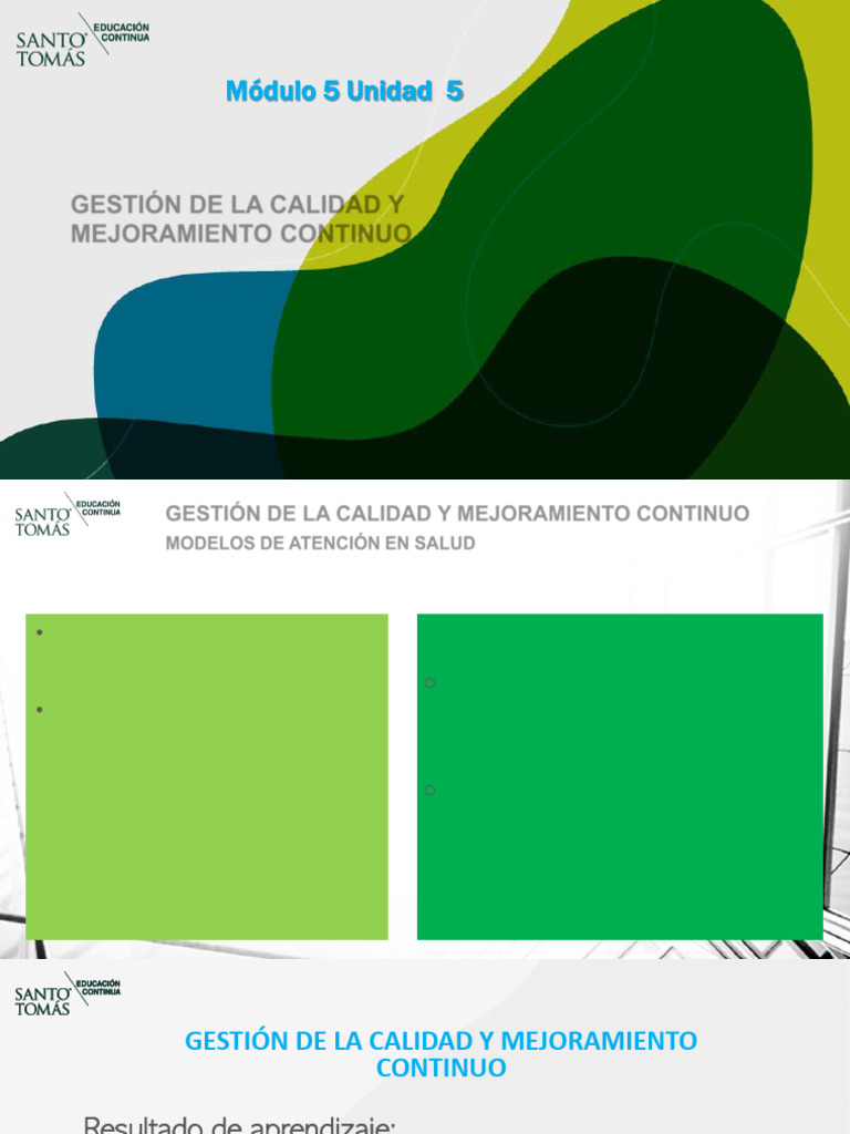 Unidad 5 Gestión de La Calidad y Mejoramiento Continuo DGS_V1 2024 | PDF | Calidad (comercial ...