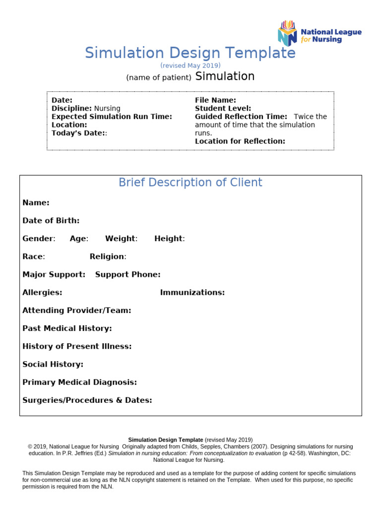 Simulation Design Template 2019newlogo | PDF | Simulation | Learning